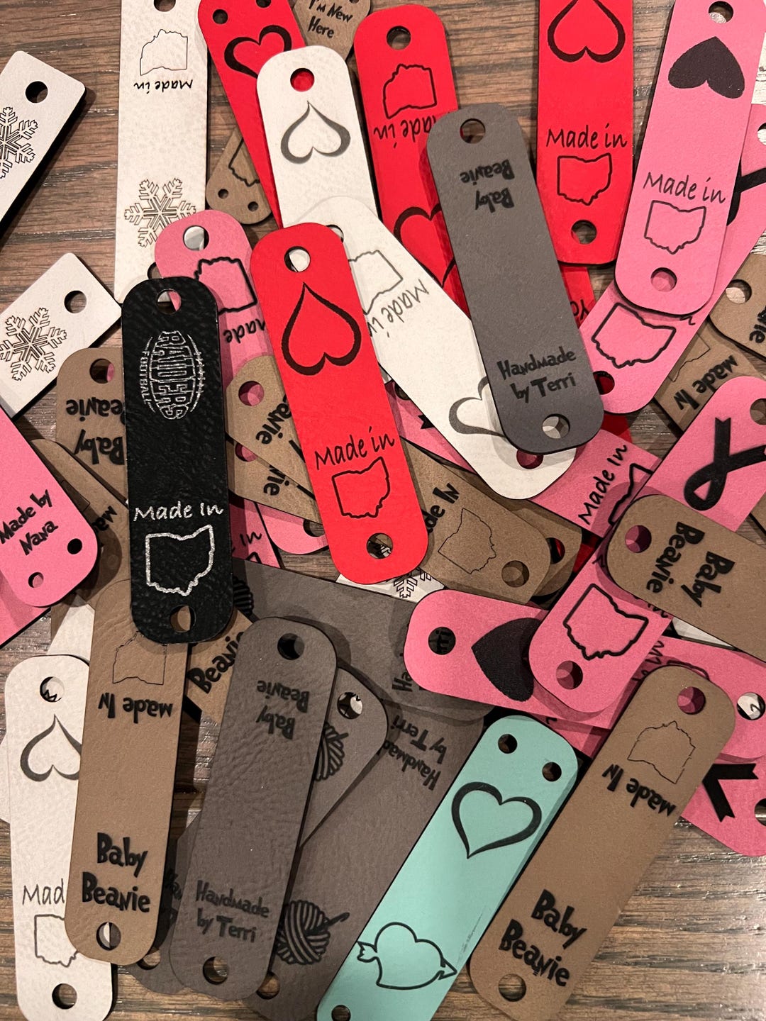 Personalized Leather Tags for Handmade Items – Custom Engraved Labels ...