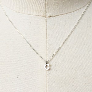 Personalized C Necklace, Sterling Silver C Charm Necklace, Letter C ...