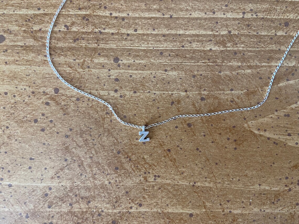 Personalized Sterling Silver Initial Z Necklace - Handmade Charm - Etsy