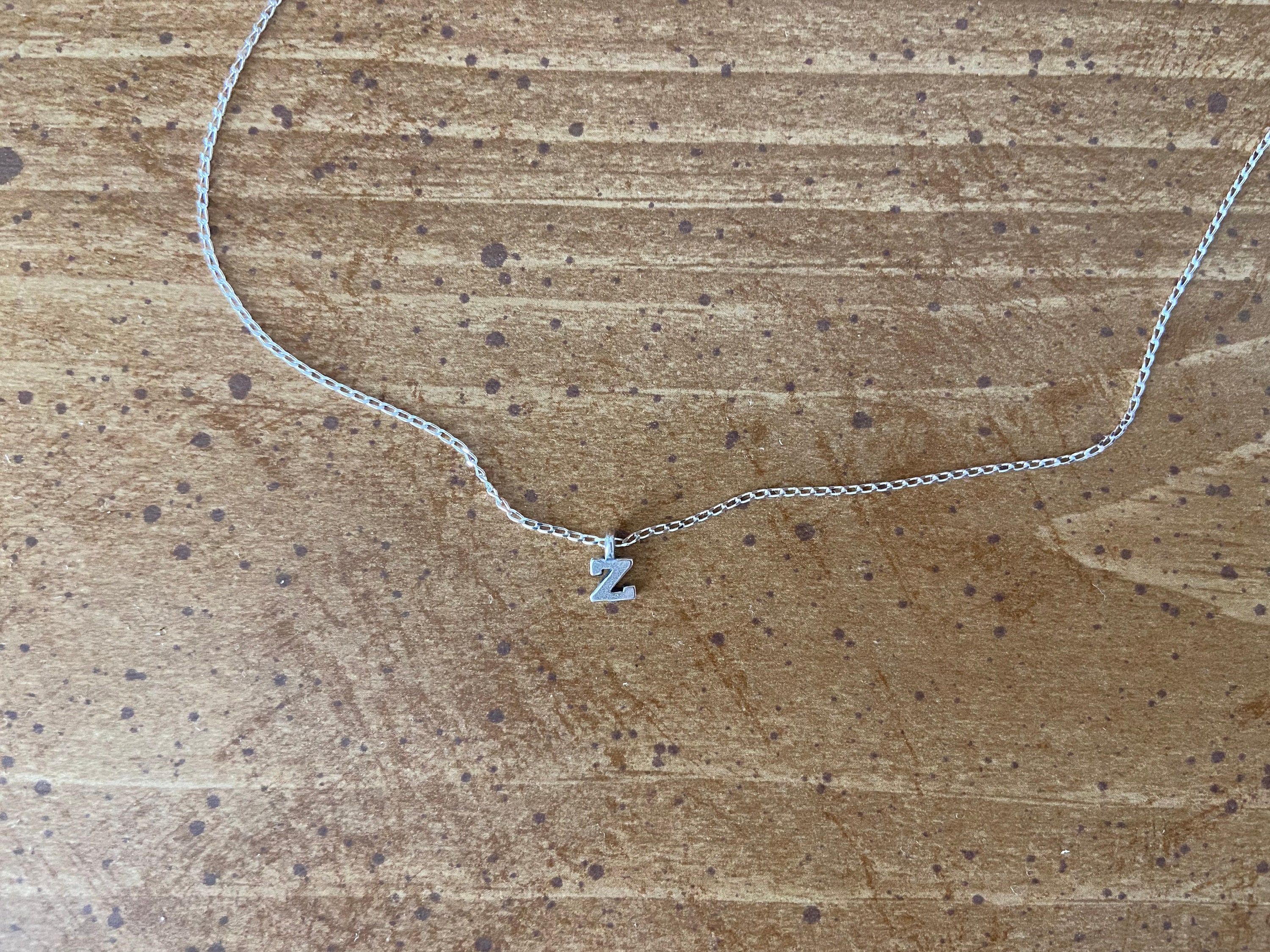 Personalized Z Letter Necklace, Sterling Silver Chain Charm Necklace ...