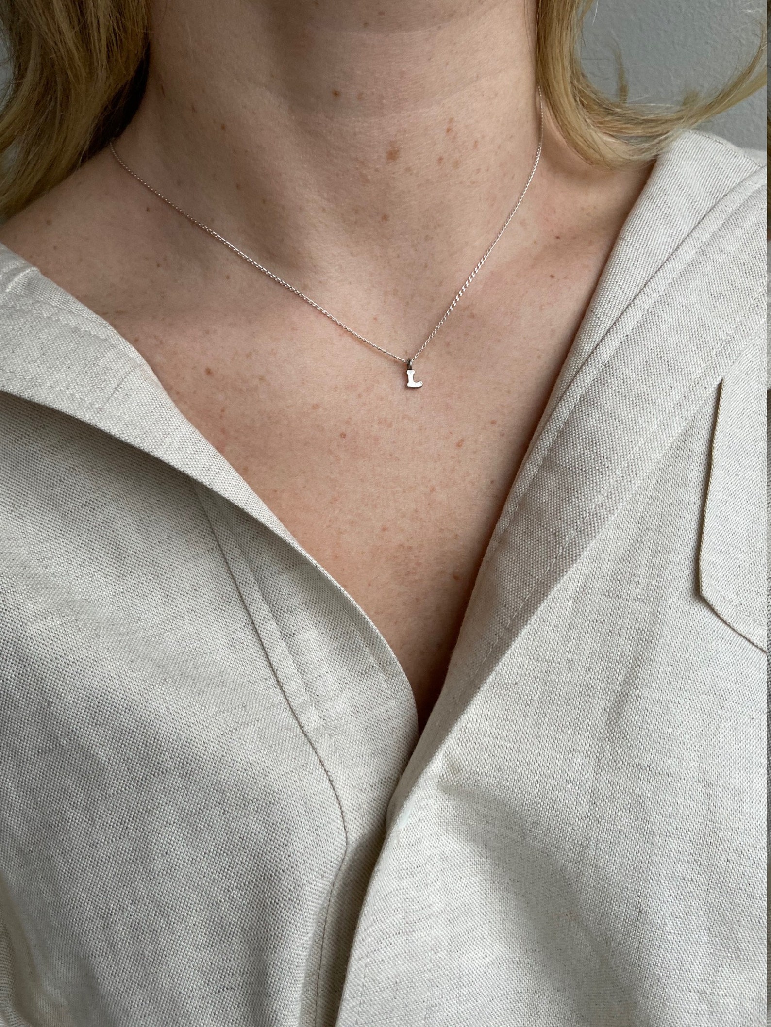 Personalized L Letter Necklace, Sterling Silver Letter L, Sterling ...