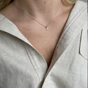 Personalized L Letter Necklace, Sterling Silver Letter L, Sterling ...