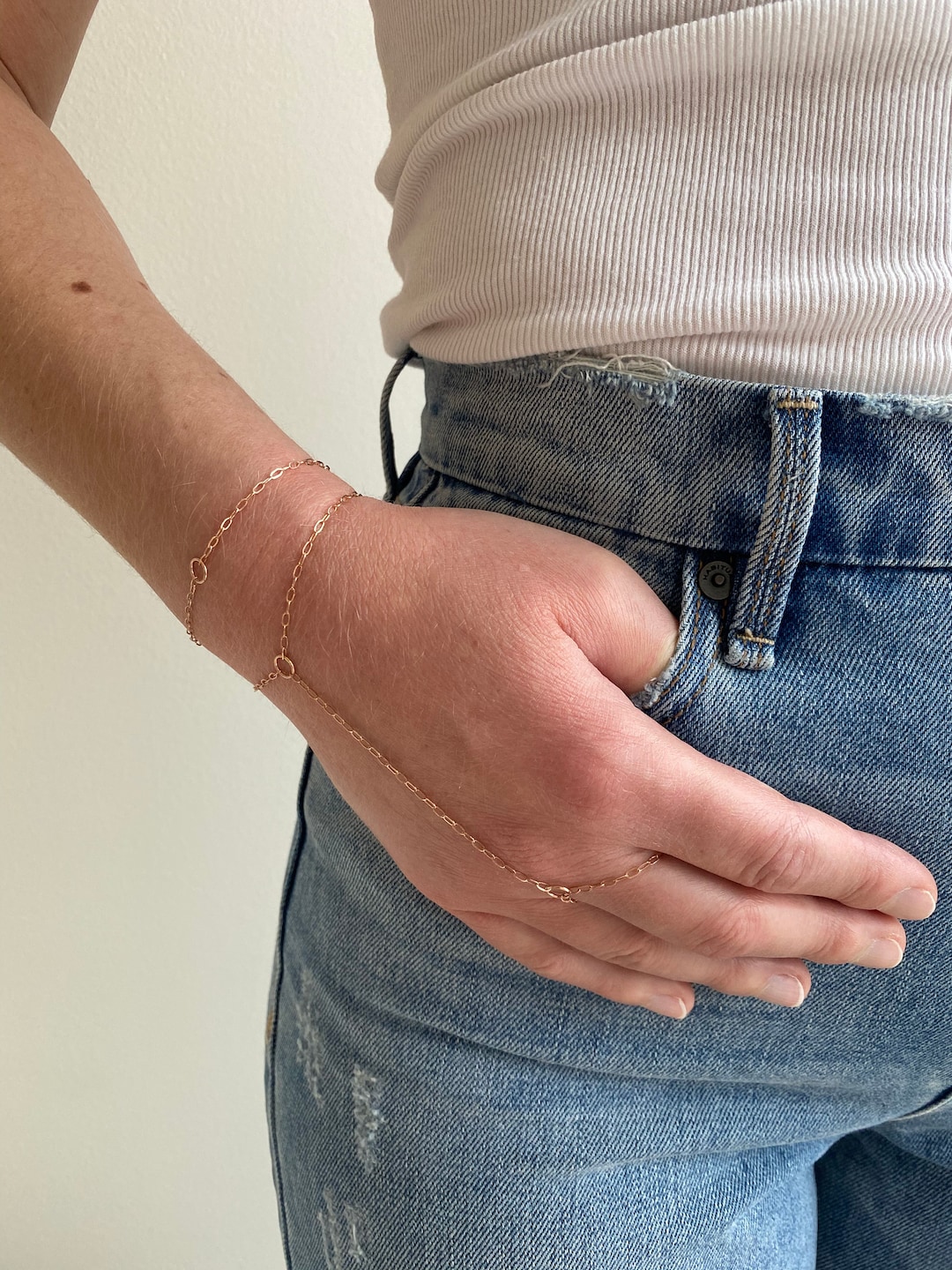 Hand Chain, Rose Gold Bracelet and Ring, Rose Gold Chain, Bracelet and ...