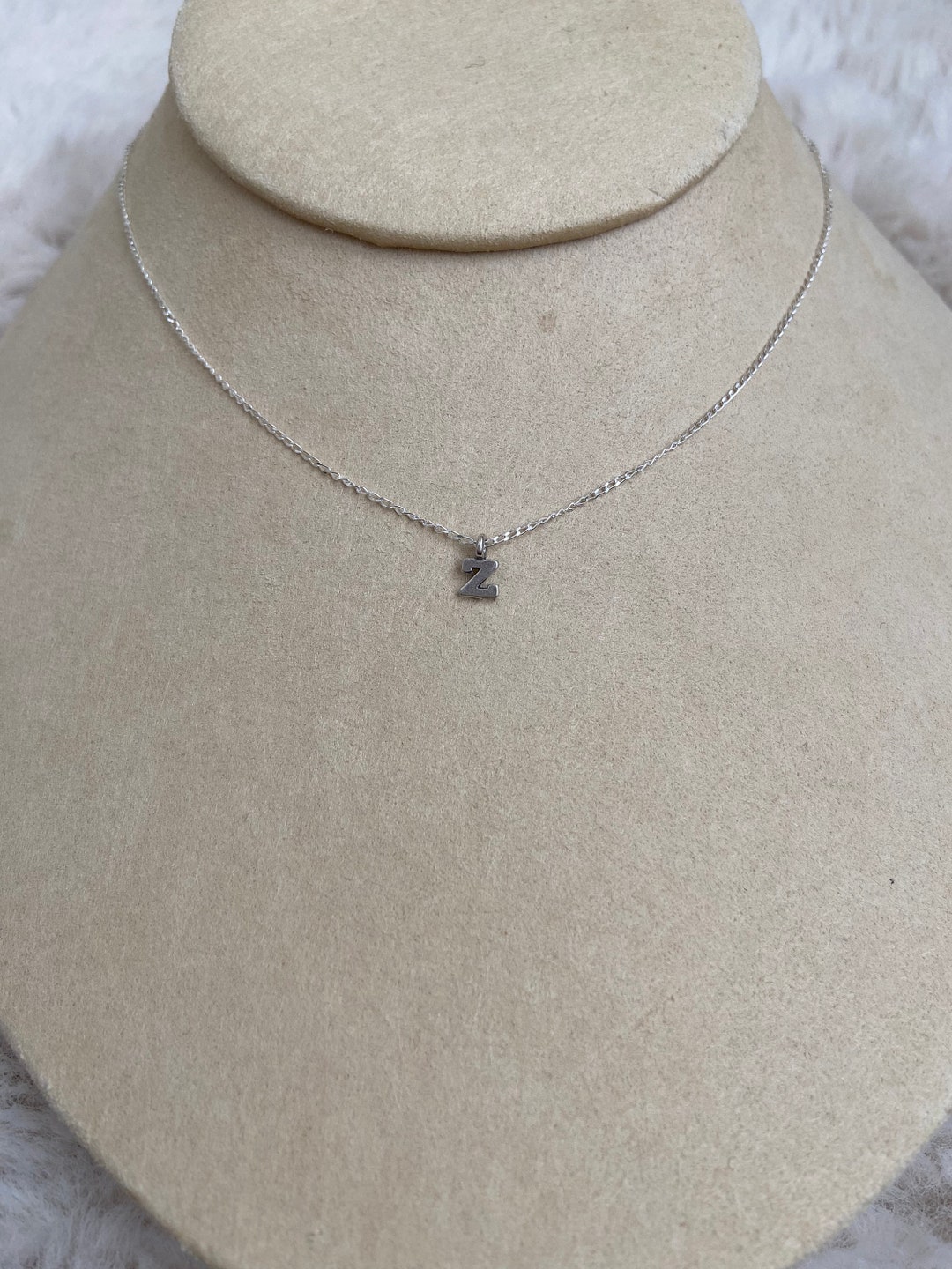 Personalized Z Letter Necklace, Sterling Silver Chain Charm Necklace ...