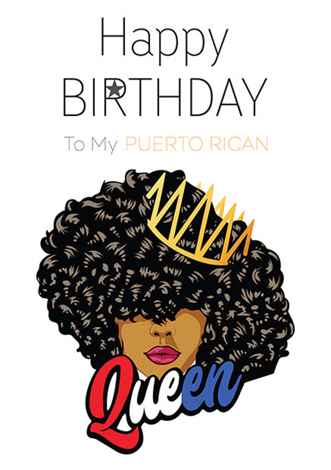 Personalised Puerto Rican Mum / Sister / Aunty / Friend / Birthday Card ...