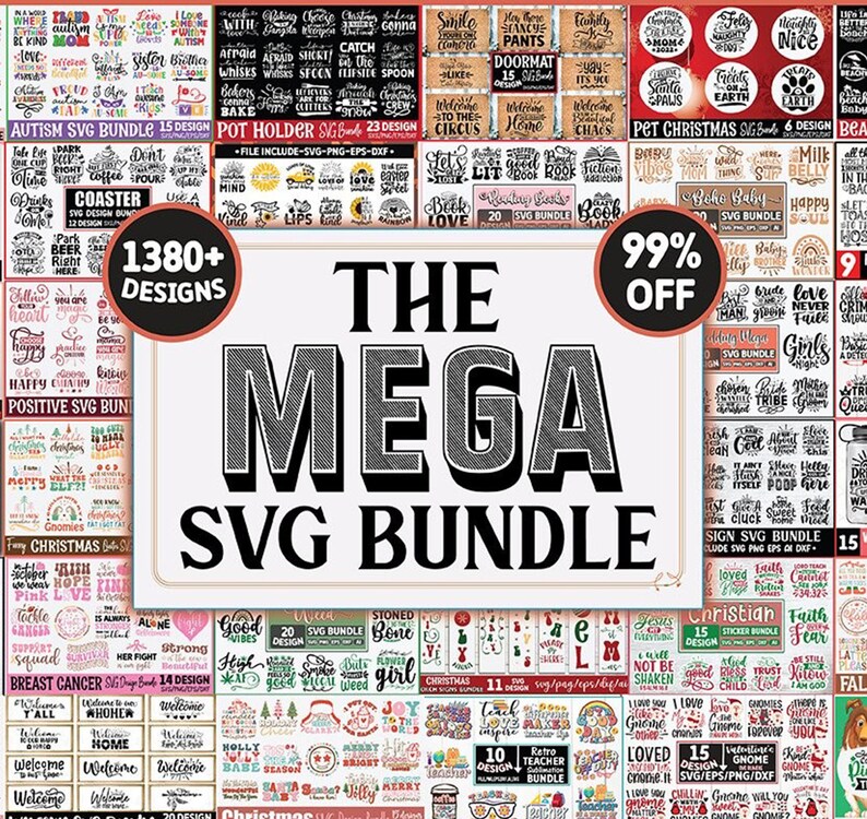 10000 Mega SVG Bundle, T Shirt Designs SVG, Svg Files for Cricut ...