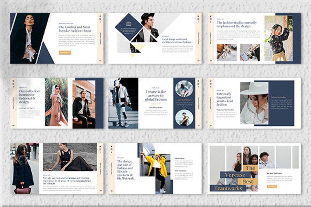 Chic Fashion Powerpoint Template Trendy Slides for Stylish ...