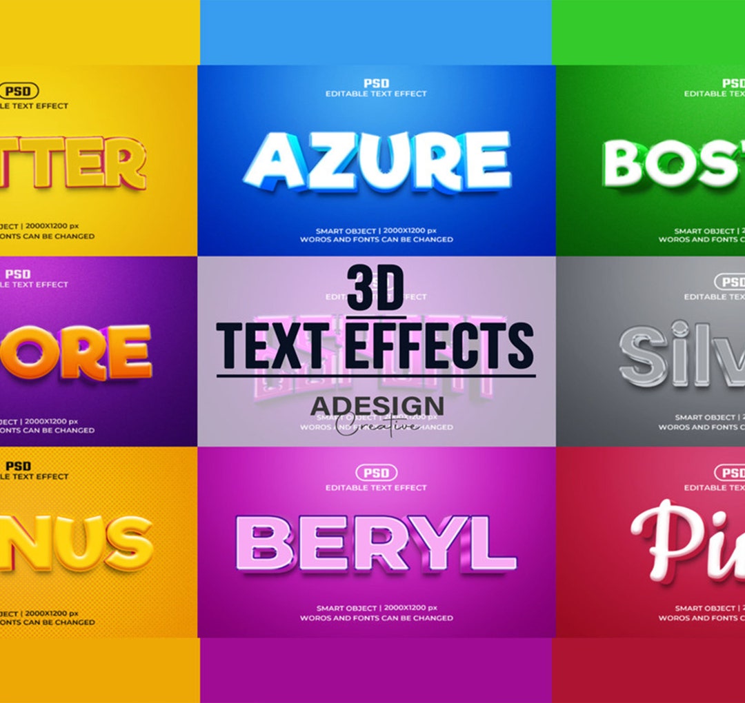 5000 Set 3D Adobe Photoshop Text Effects Ultimate Bundle for Graphic ...