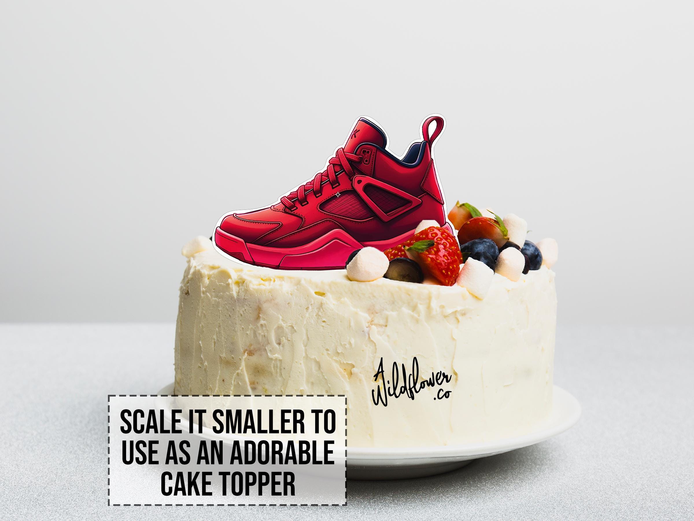Red Sneaker Cutout, Resizable Sneaker Ball Standee, Party Decor, Cake ...