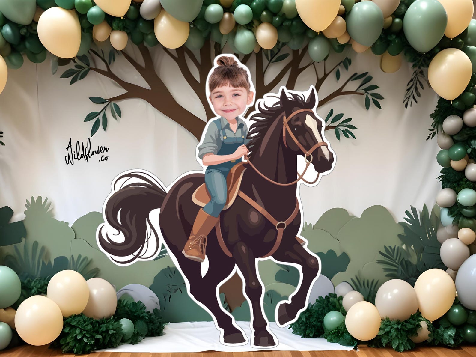 Horse Ride Custom Face Cutout, Cowboy Standee, Personalise Party Decor ...
