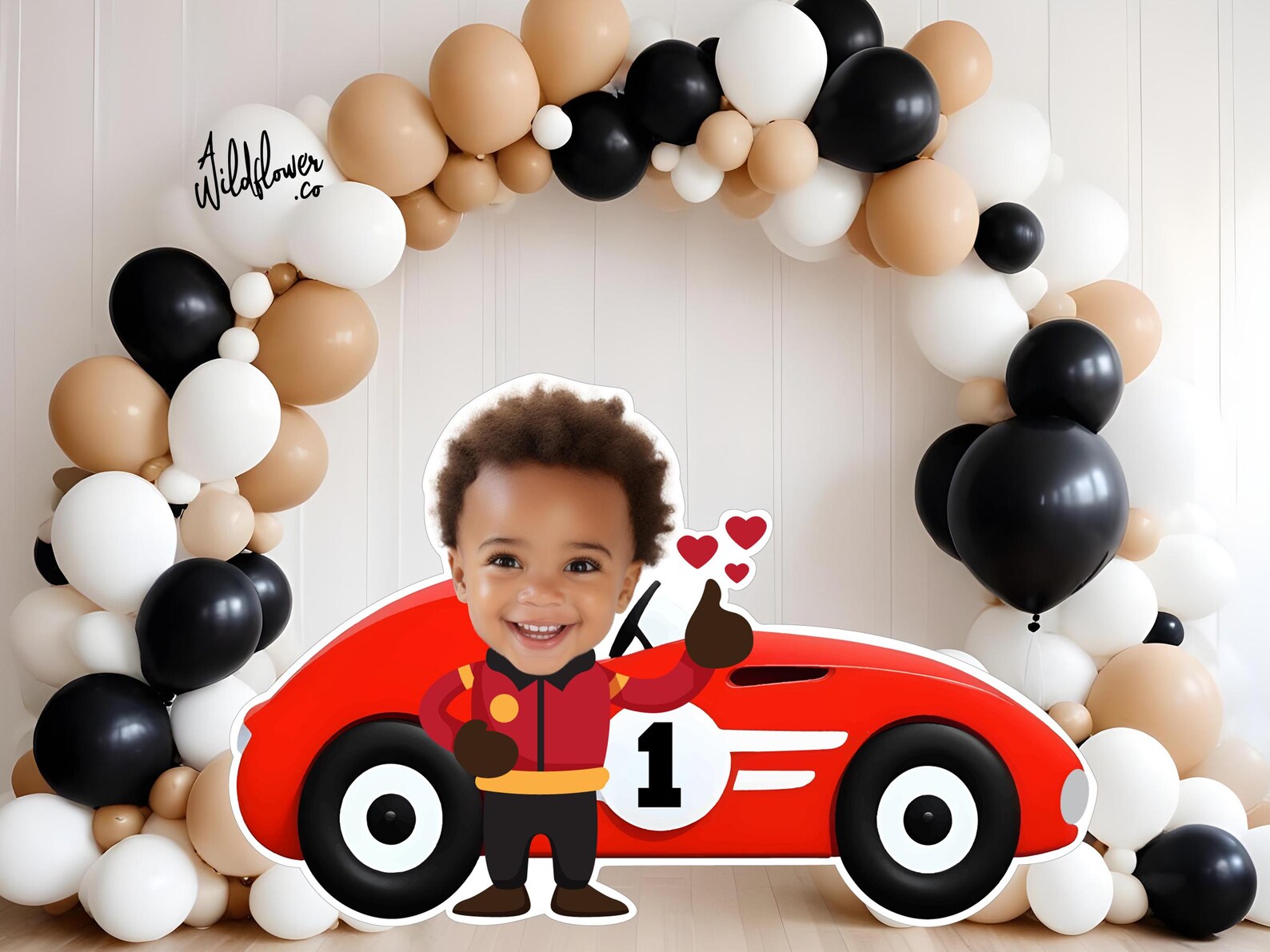 Red Race Car Go Kart Custom Face Cutout, Resizable Standee, Royalty ...