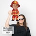 Fireman Firefighter Custom Face Cutout, Resizable Standee, Red Party ...