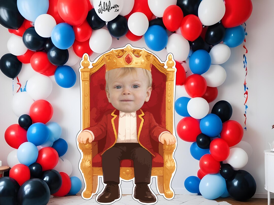 King on Throne Custom Face Cutout Standee, Royalty Party Decor, Cake ...