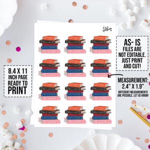Stack of Books Cupcake Toppers Party Decoration for Children Birthday ...
