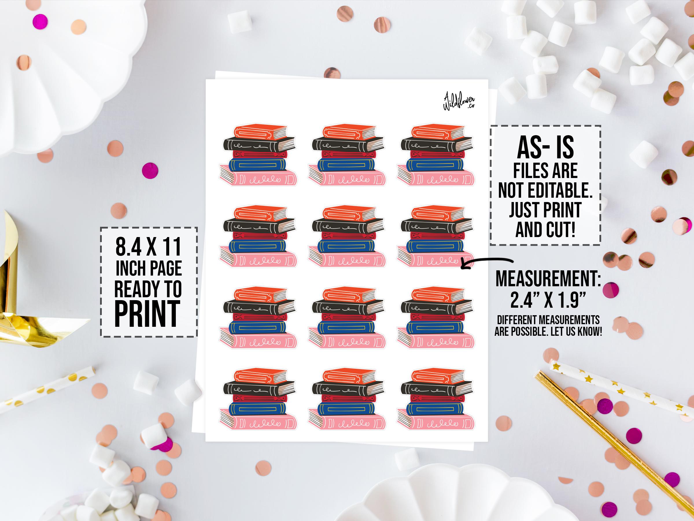 Stack of Books Cupcake Toppers Party Decoration for Children Birthday ...