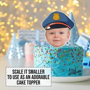 Police Face Hat Custom Face Cutout, Resizable Standee, Occupation Party ...