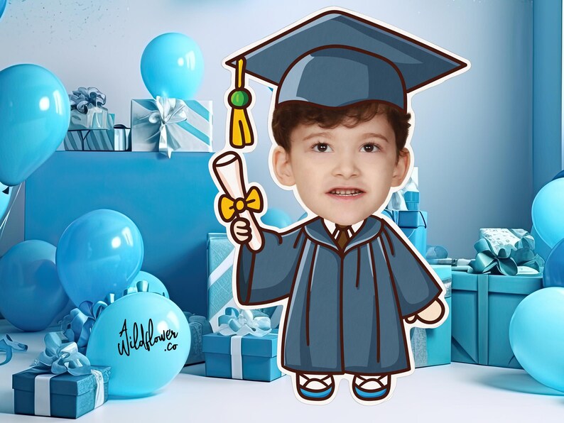 Graduation Custom Face Cutout, Resizable Grad School Standee, Preschool ...