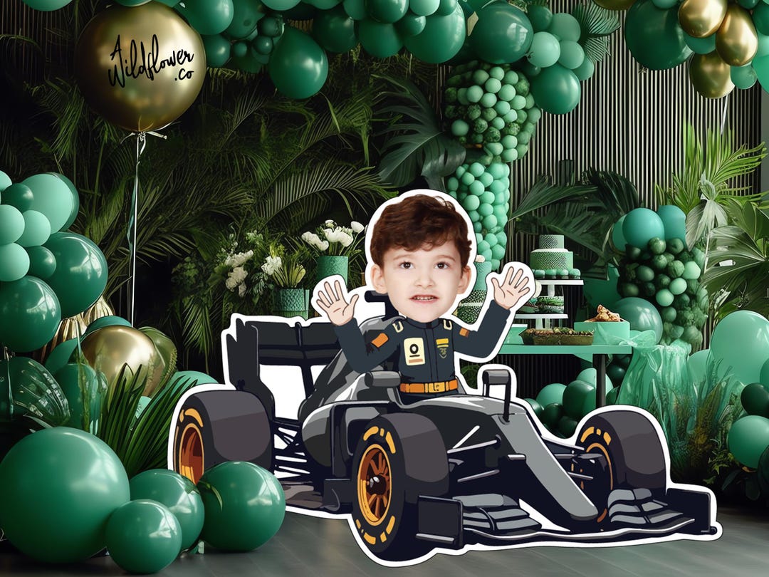 Black Grey F1 Race Car Custom Face Cut Out Standee, Party Decor ...