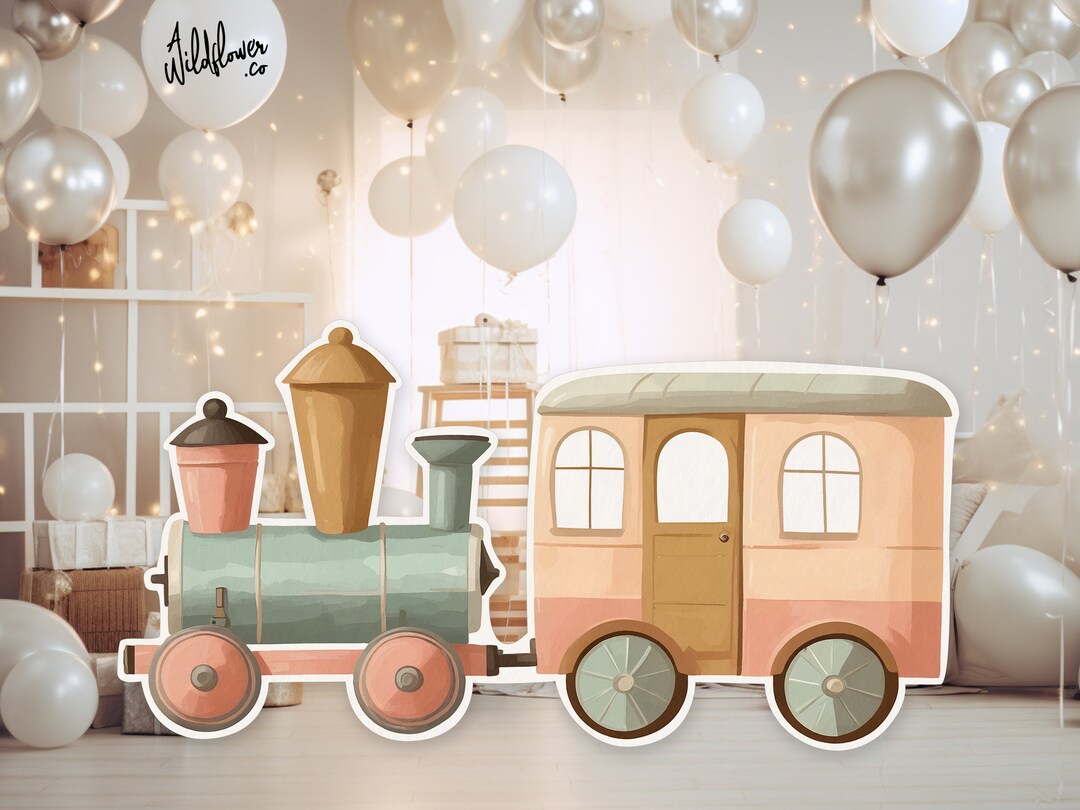 Big Train Cut Out, Resizable Watercolour Vehicle Standee, Cute Children ...