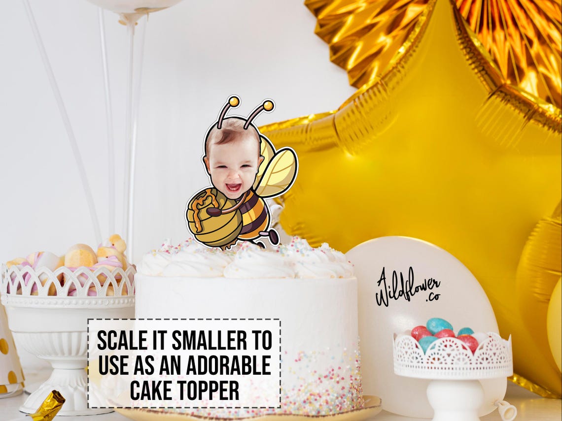 Honey Bee Custom Face Cutout, Resizable Standee, Bumble Party Decor ...
