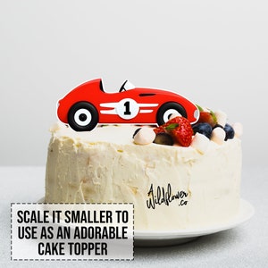 Race Car Cut Out, Large Resizable Red Vehicle Standee, Cute Party Decor ...