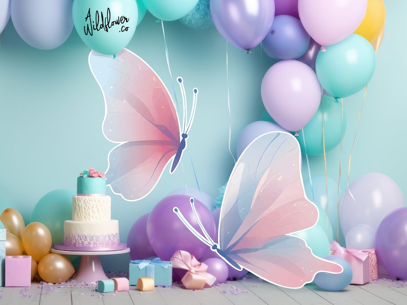 Large Watercolour Butterfly Decor, Resizable Insect Party Standee ...