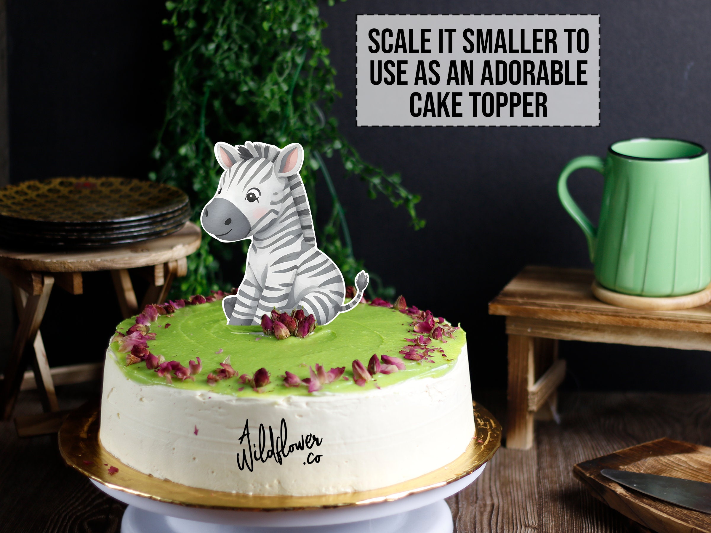 Resizable Zebra Watercolour Cut Out, Large Animal Standee, Cute Party ...