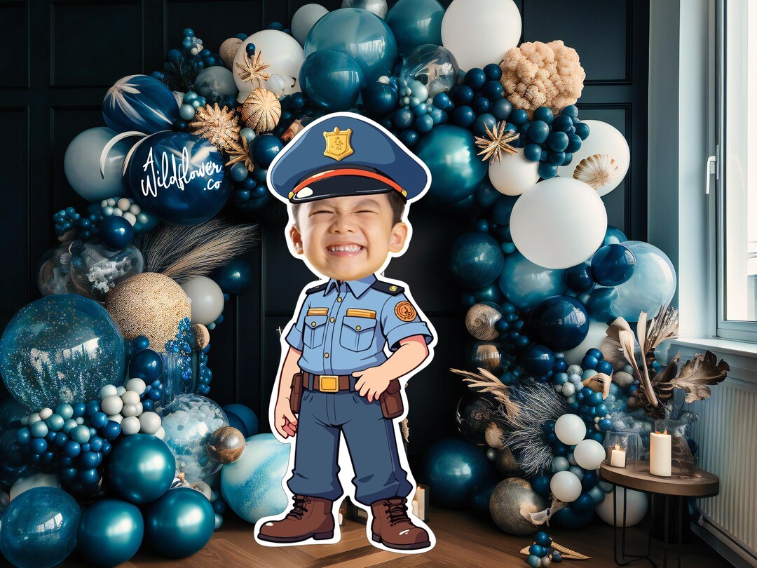 Police Custom Face Cutout, Resizable Standee, Occupation Party Decor ...