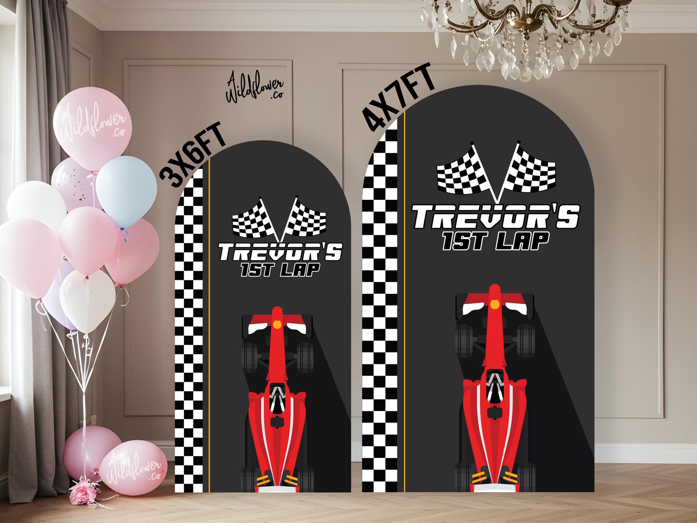F1 Race Car Custom Name Arch Backdrop Decoration Standee, Party Booth ...