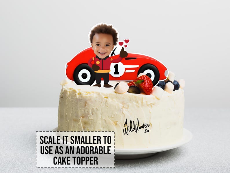 Red Race Car Go Kart Custom Face Cutout, Resizable Standee, Royalty ...