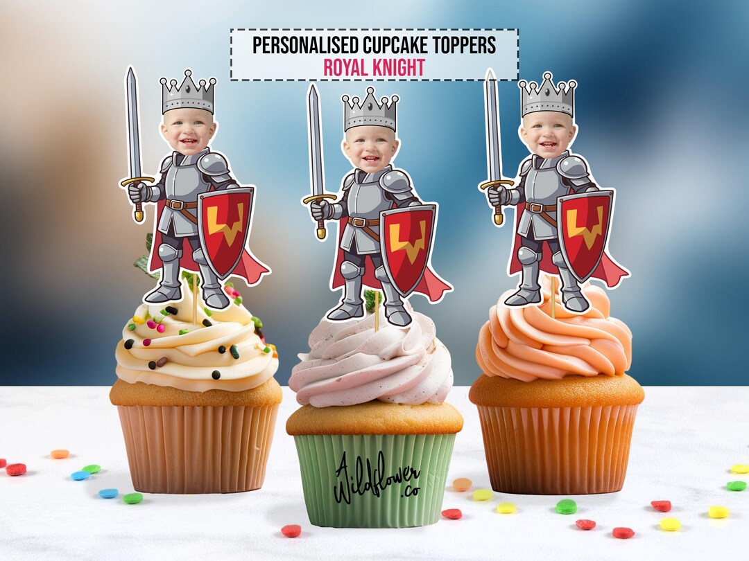 Knight Prince Custom Face Cupcake Topper Party Decoration, Personalised ...