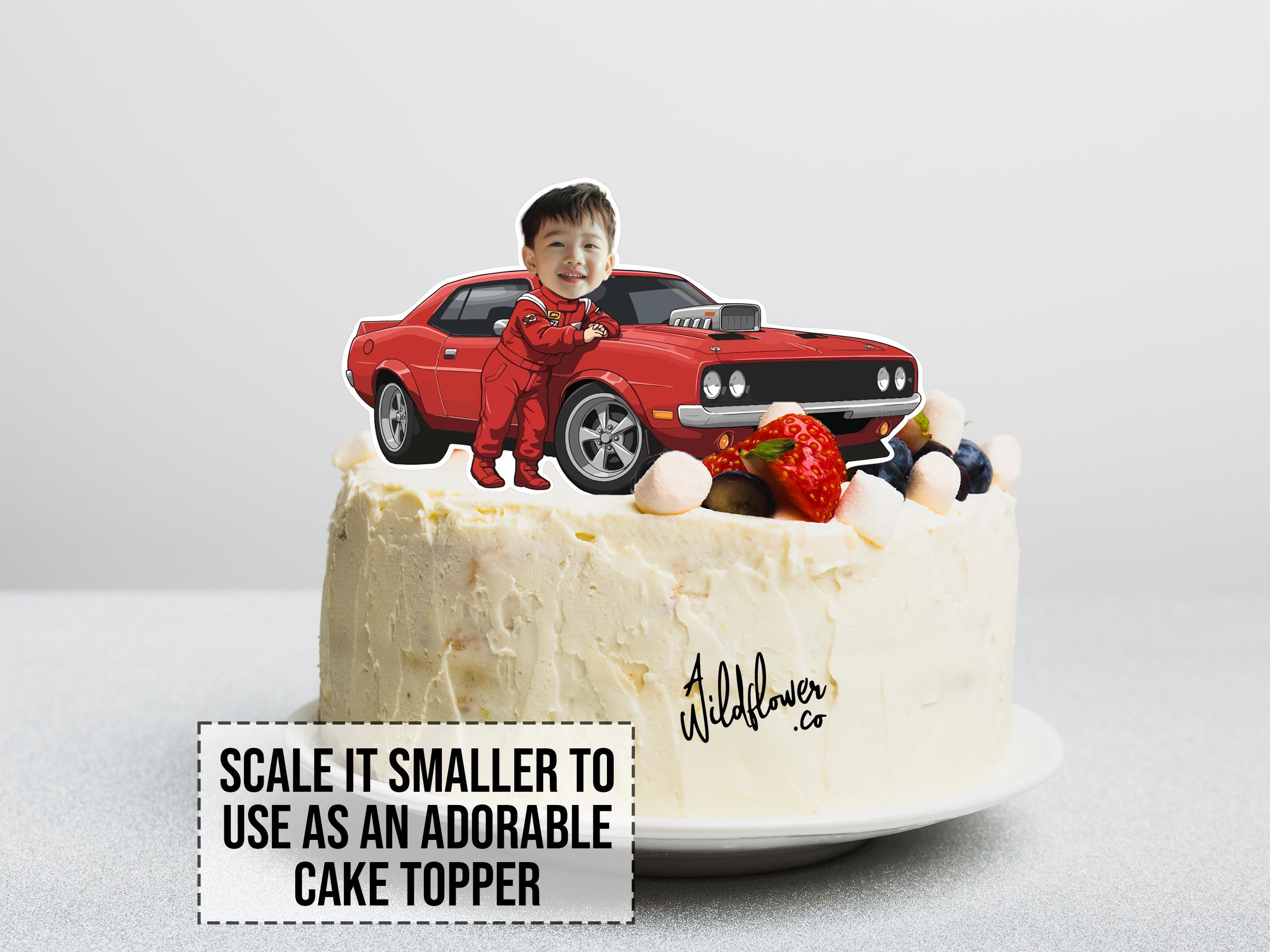 Red Race Car Custom Face Cutout, Resizable Standee, F1 Party Decor ...