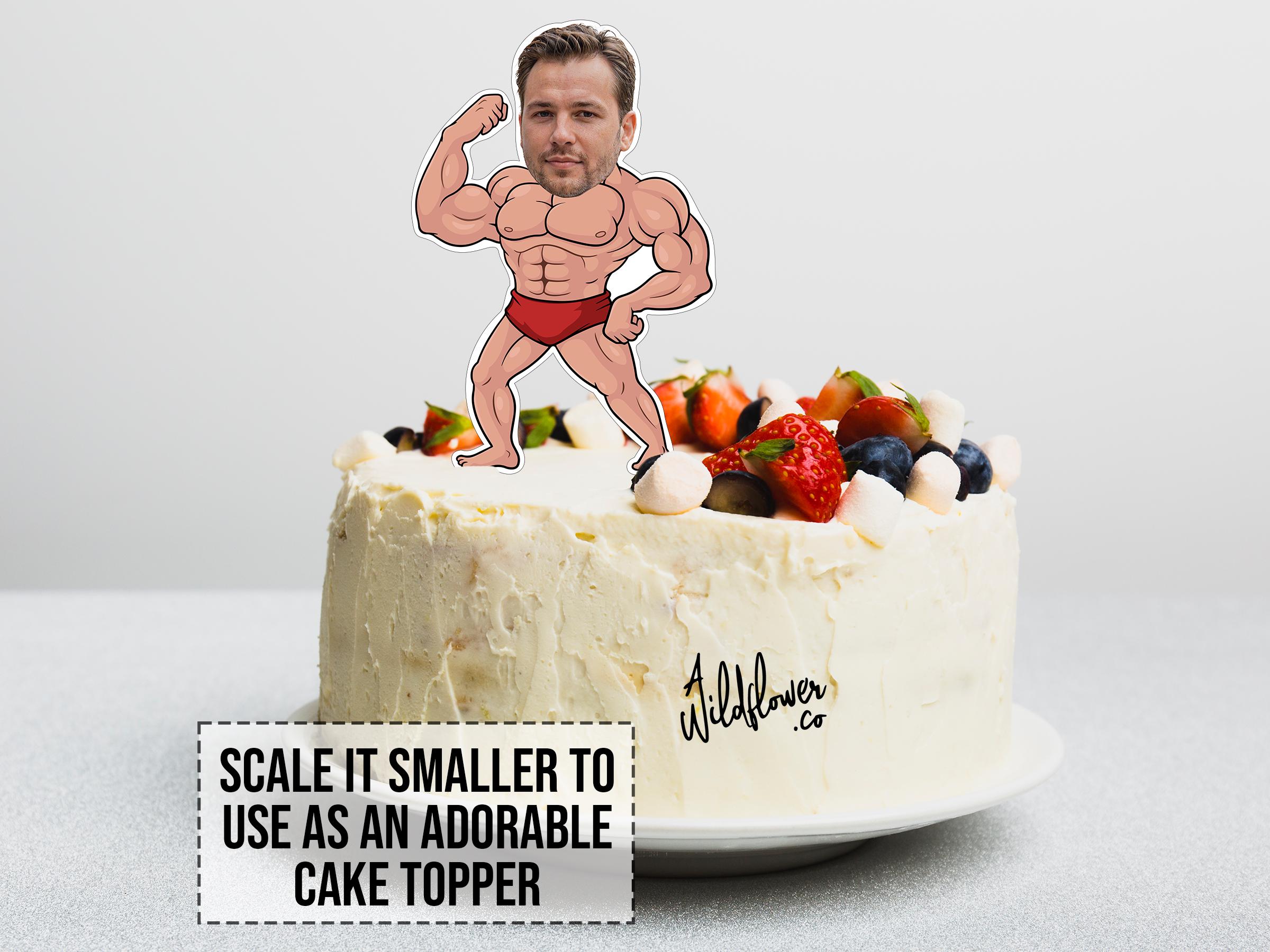 Muscular Man Custom Face Cutout, Resizable Standee, Body Builder Party ...