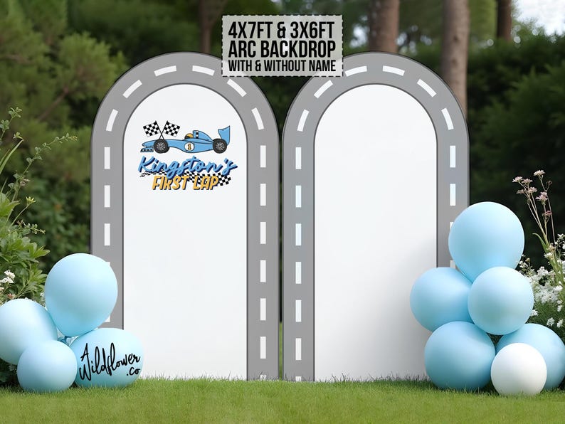 Race Car Track Custom Name Arc Backdrop Decoration Standee F1 Party ...