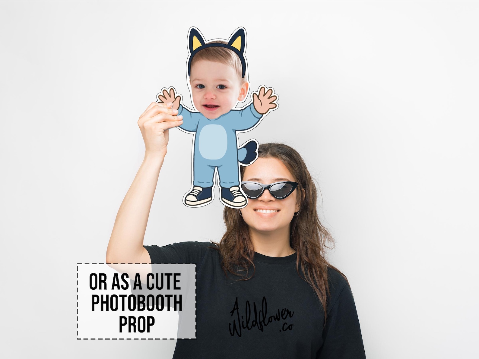 Blue Dog Custom Face Cut Out Standee, Puppy Party Decor, Cake Topper ...