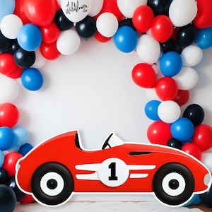 Race Car Cut Out, Large Resizable Red Vehicle Standee, Cute Party Decor ...