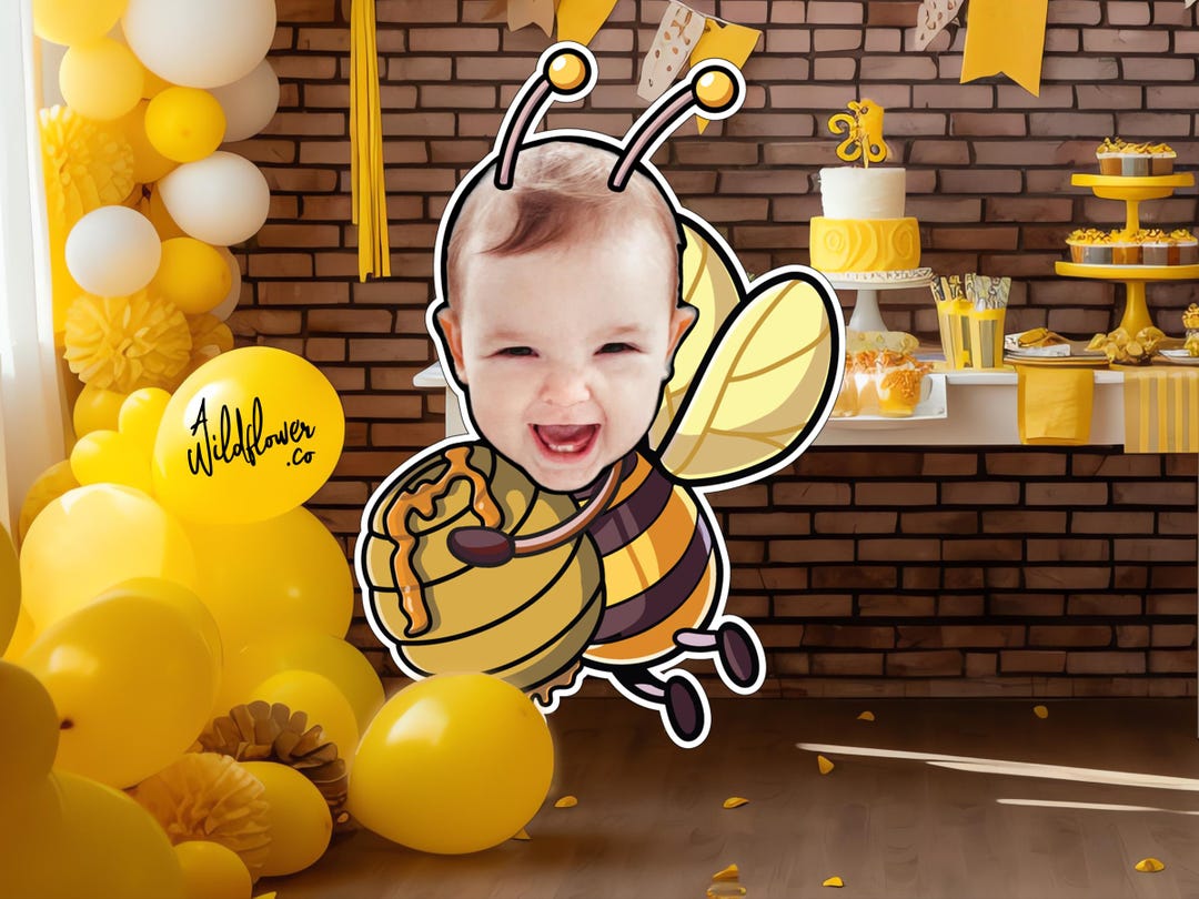 Honey Bee Custom Face Cutout, Resizable Standee, Bumble Party Decor ...