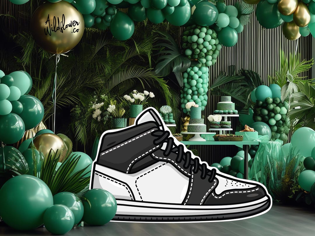 Black Sneaker Cutout, Resizable Sneaker Ball Gala Standee, Party Decor ...