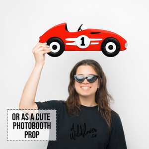 Race Car Cut Out, Large Resizable Red Vehicle Standee, Cute Party Decor ...