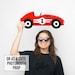 Race Car Cut Out, Large Resizable Red Vehicle Standee, Cute Party Decor ...