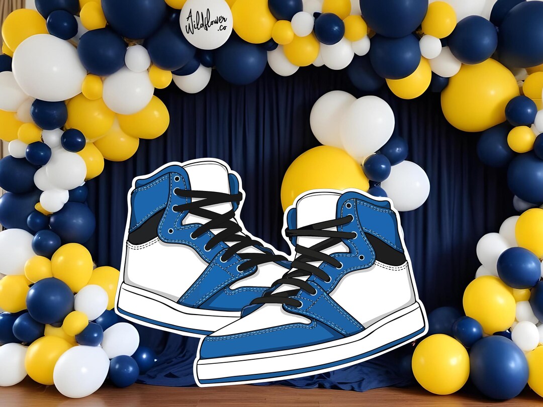 Blue Sneaker Cutout, Resizable Sneaker Ball Gala Standee, Party Decor ...