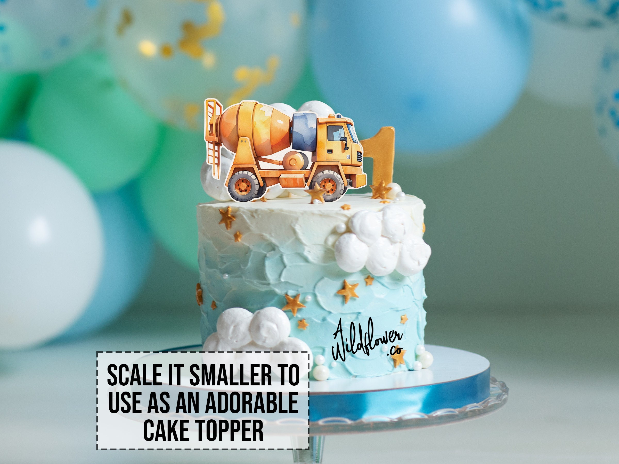 Excavator Cut Out, Large Resizable Watercolour Construction Standee ...