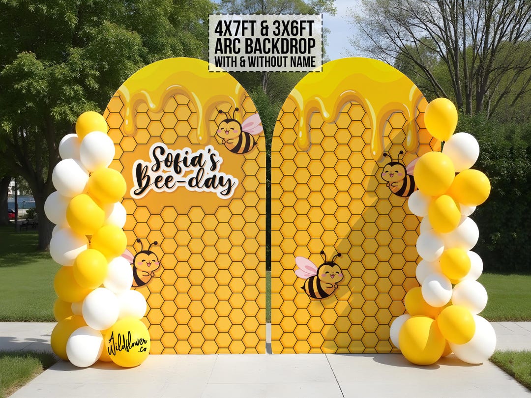 Bee Hive Custom Name Arch Backdrop Decoration Standee, Party Booth ...