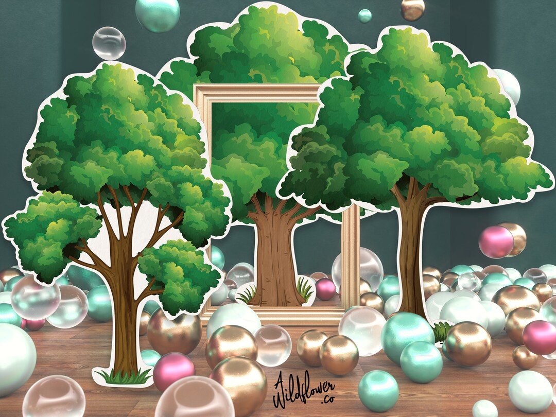 Resizable Trees Cutout, Large Green Standee, Birthday Party Decor ...