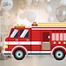 Fire Truck Resizeable Cutout Standee, Fire Fighter Party Decor, Cake ...