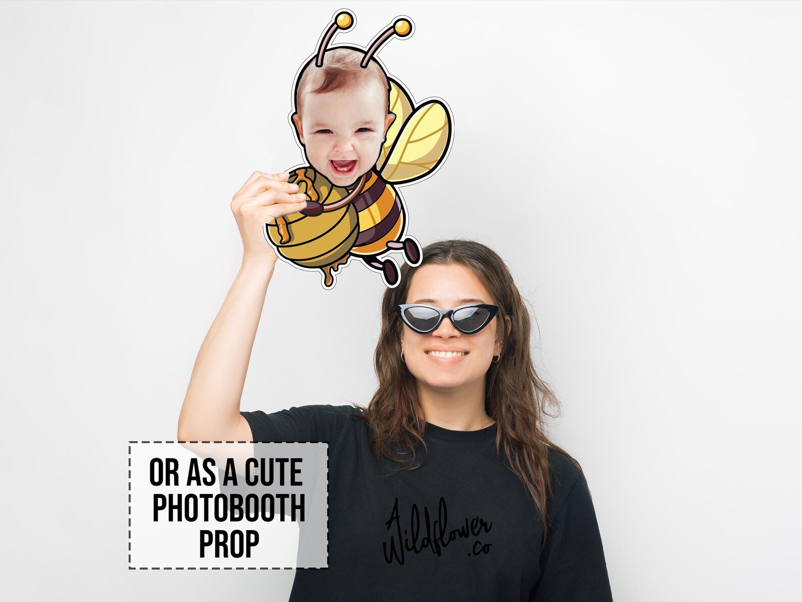 Honey Bee Custom Face Cutout, Resizable Standee, Bumble Party Decor ...