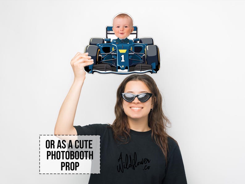 Navy Blue F1 Race Car Custom Face Cut Out Standee, Party Decor, Formula ...