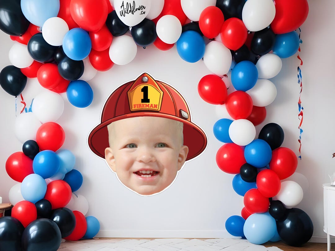 Firefighter Hat Custom Face Cutout, Fireman Resizable Standee, Red ...