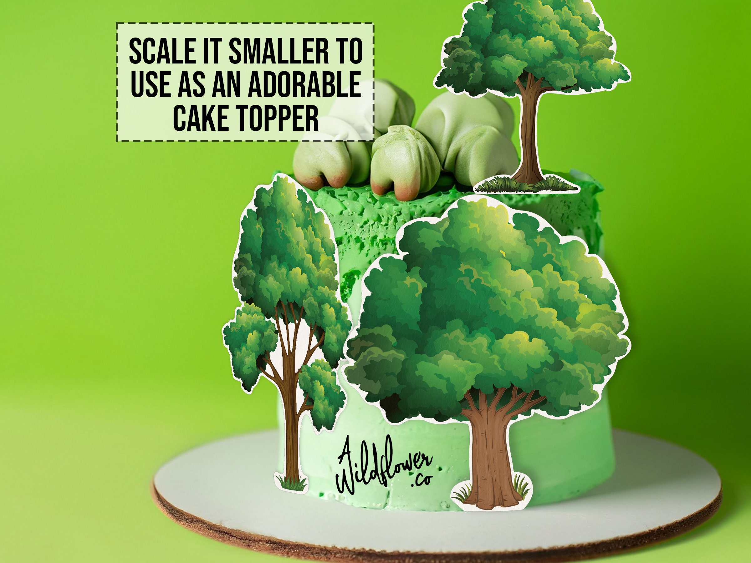 Resizable Trees Cutout, Large Green Standee, Birthday Party Decor ...