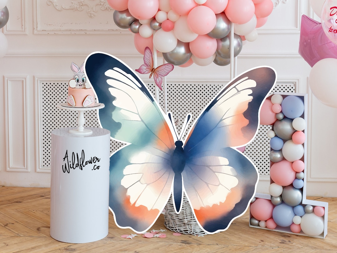 Watercolour Butterfly Decor, Resizable Large Insect Party Standee ...